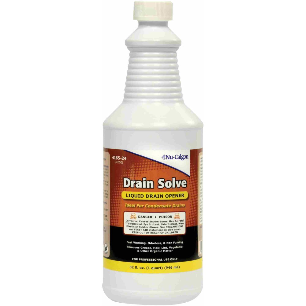 Nu-Calgon Drain-Solve Liquid Drain Opener | 1 Quart Bottle | 4165-24 ...